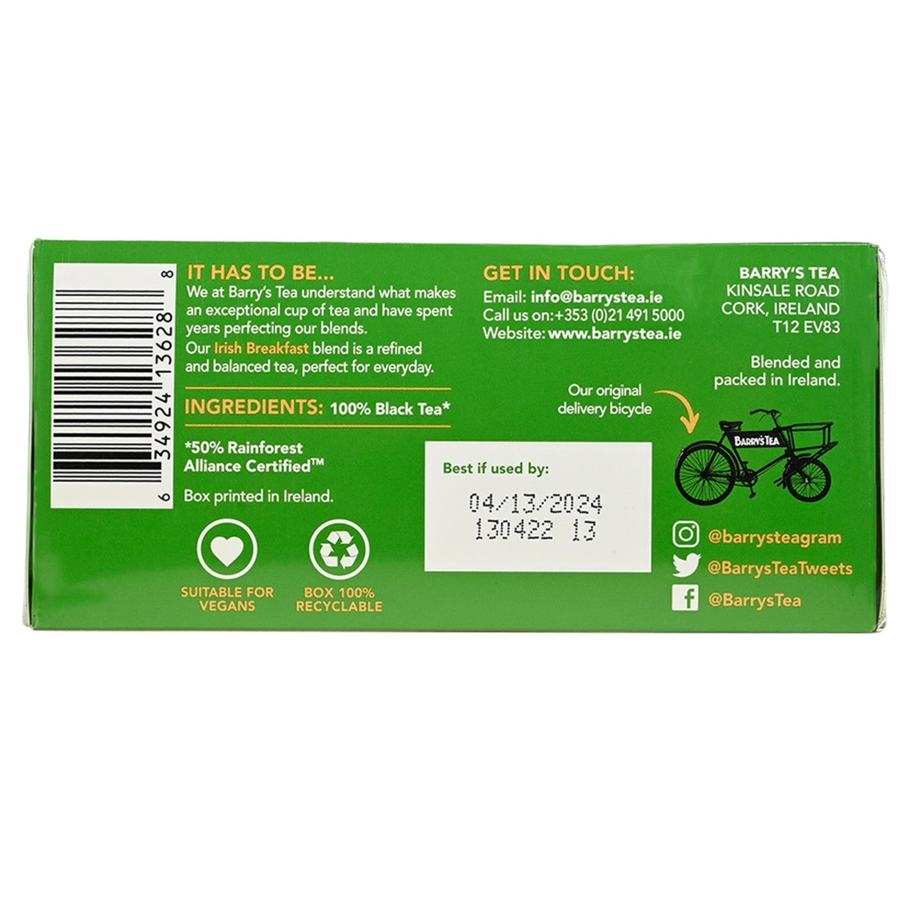 Barry's Tea Irish Breakfast Tea Bags - 40 Count – English Tea Store