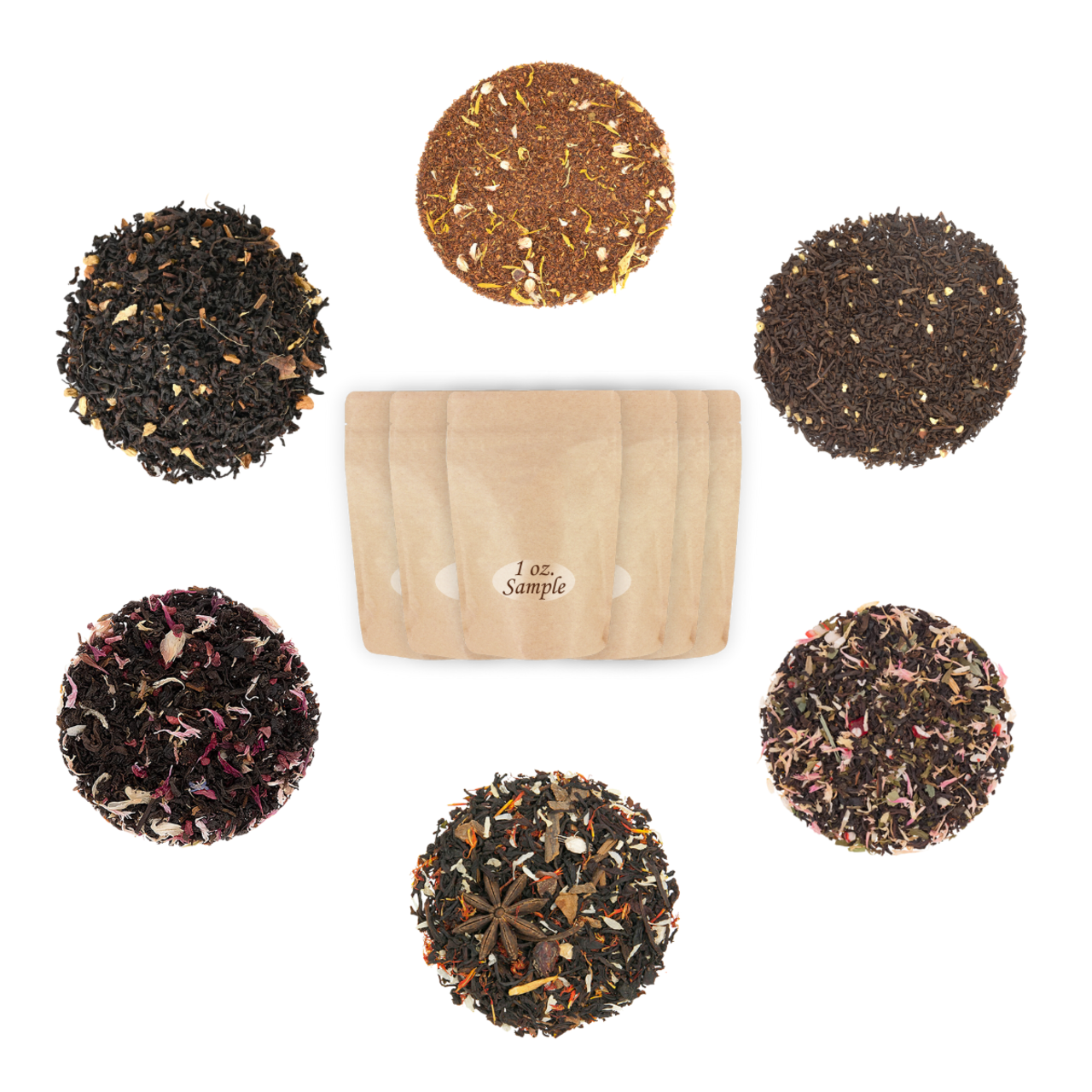 Festive Desserts Tea Sampler - 1 ounce Pouches of 6 Loose Leaf Teas ...