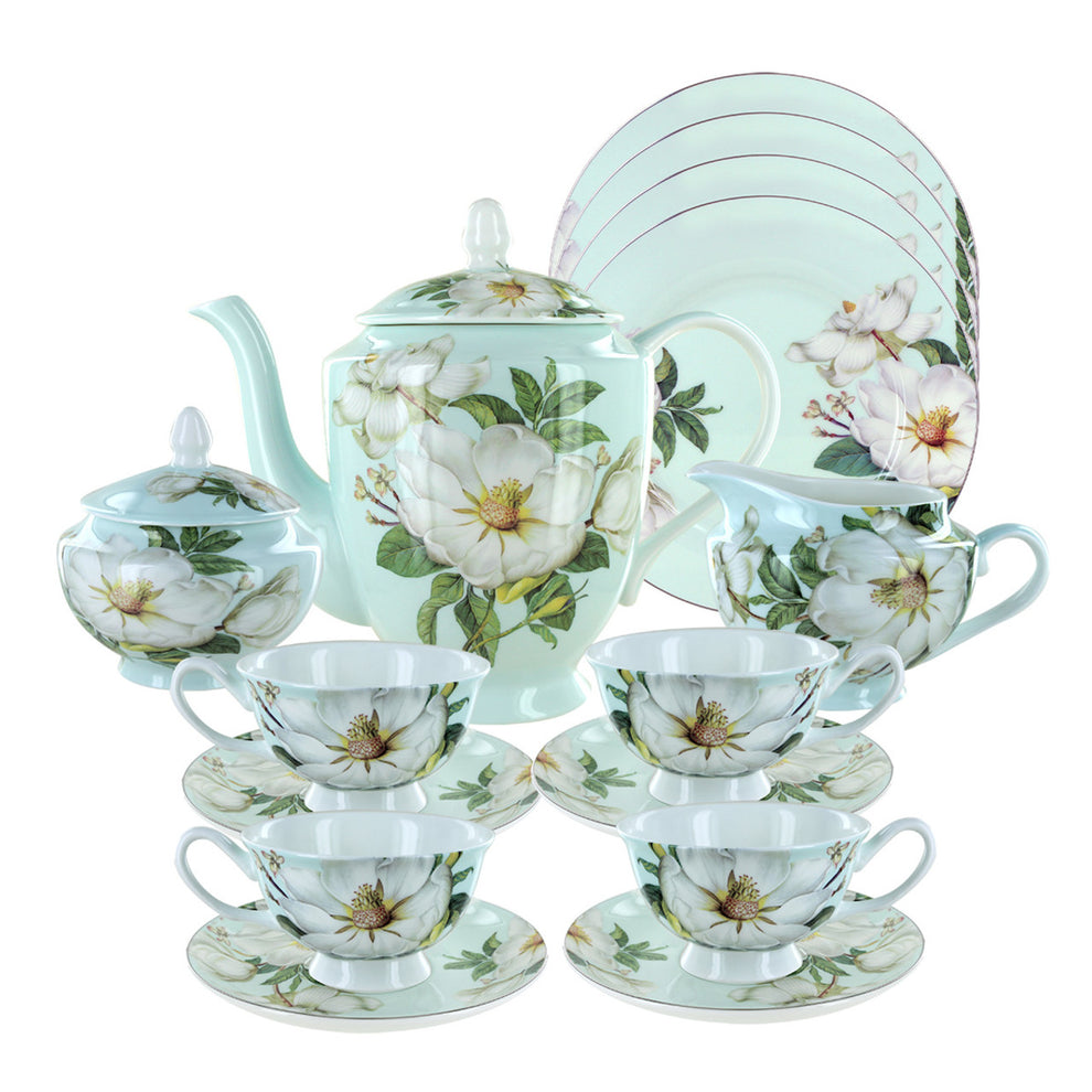 Blue Magnolia Bone China Tea Set – English Tea Store